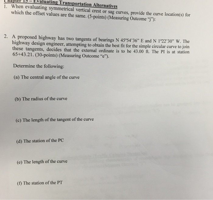 Solved When evaluating symmetrical vertical crest or sag | Chegg.com