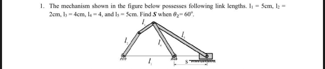 Solved 1. The mechanism shown in the figure below possesses | Chegg.com