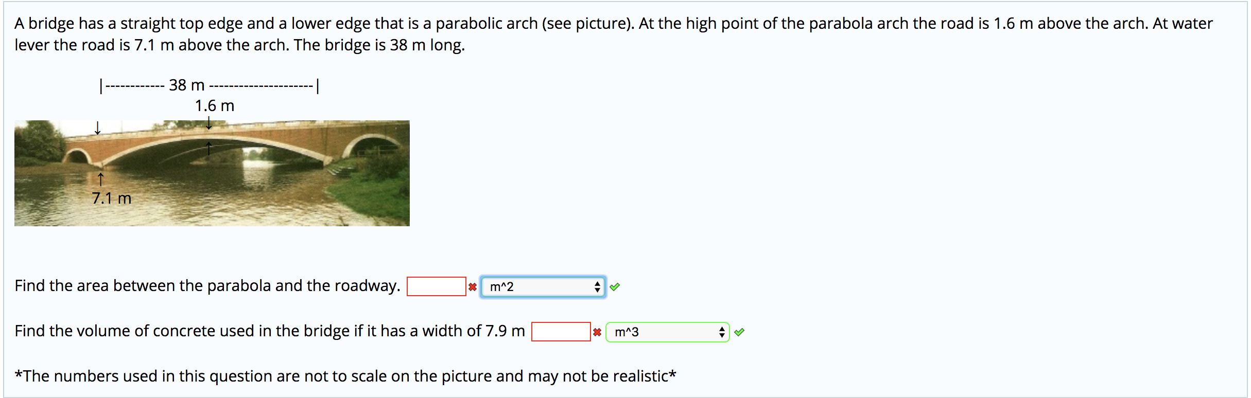 Solved A bridge has a straight top edge and a lower edge | Chegg.com