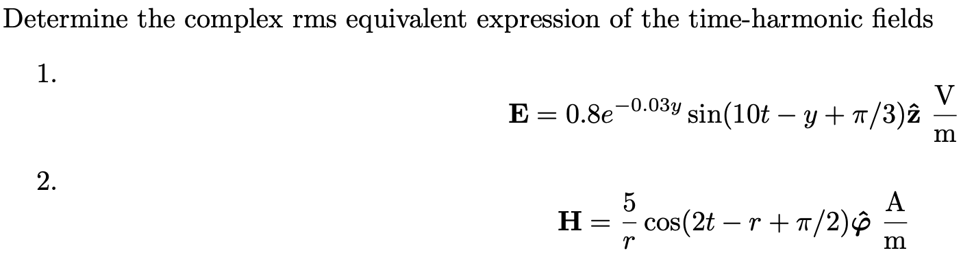 Solved Determine the complex rms equivalent expression of | Chegg.com