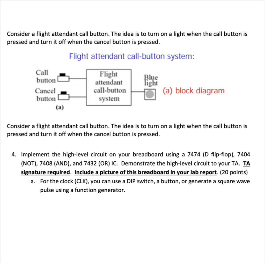 Consider a flight attendant call button. The idea is | Chegg.com