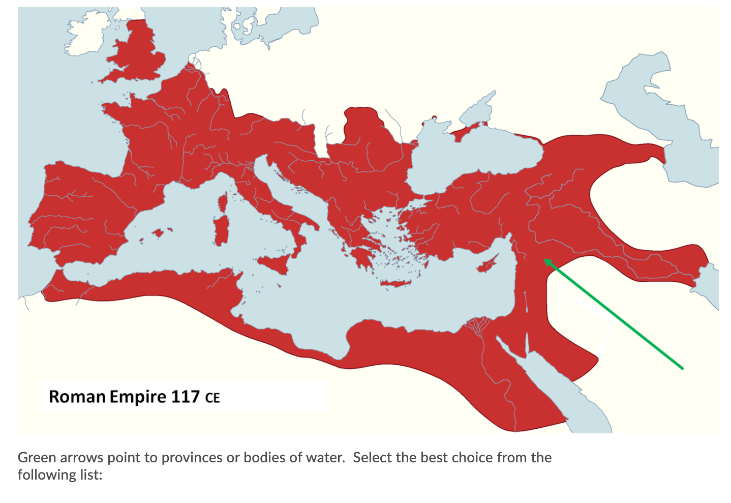 Solved Roman Empire 117 CE Black arrows point to the | Chegg.com