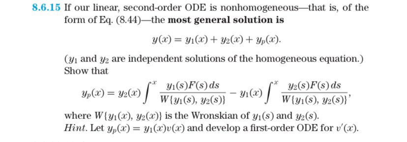 Solved 8.6.15 If our linear, second-order ODE is | Chegg.com