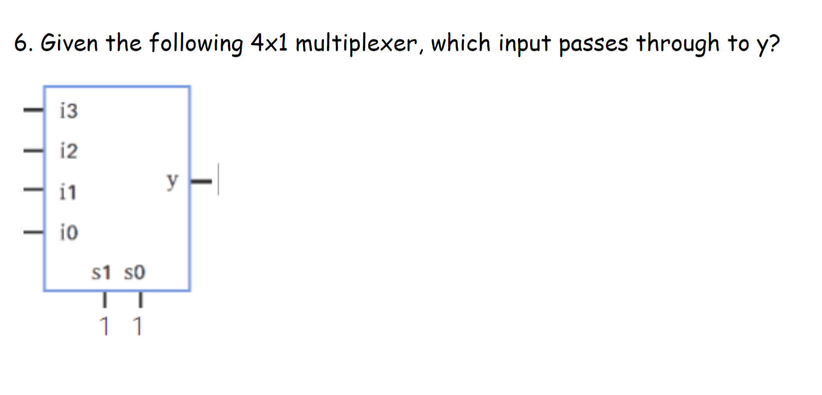 Solved Given the following 4×1 ﻿multiplexer, which input | Chegg.com