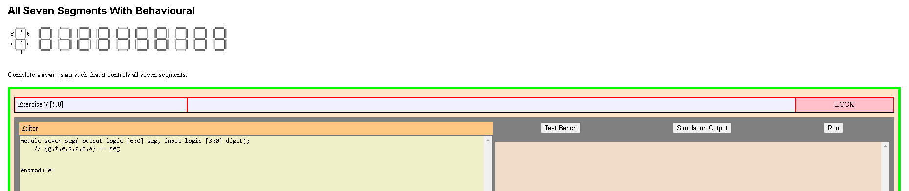 Solved All Seven Segments With Behavioural 88888888888 | Chegg.com