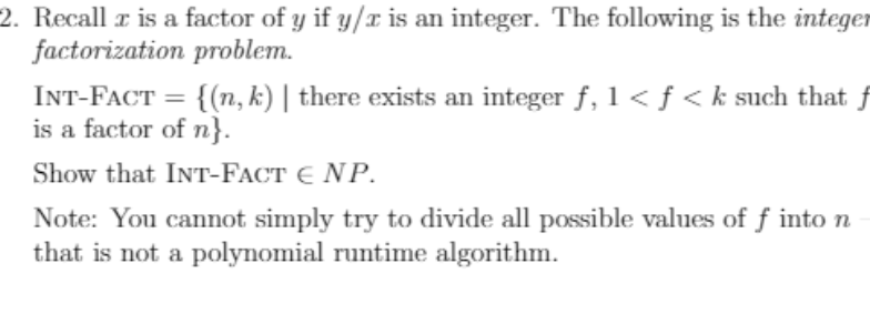 2 Recall X Is A Factor Of Y If Yx Is An Integer 4528