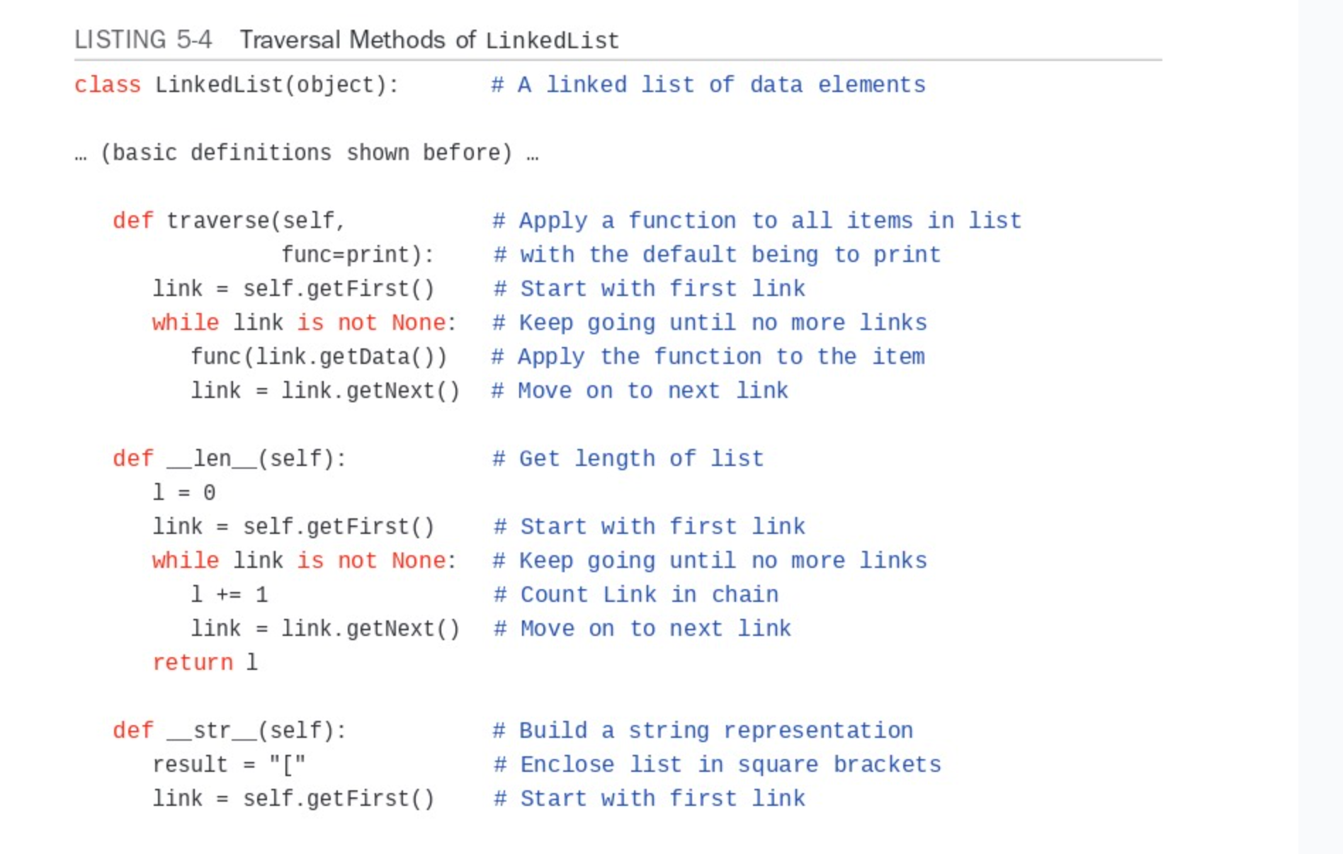 Solved 5.1 Rewrite the traverse( ), __str__( ), and__len__( | Chegg.com