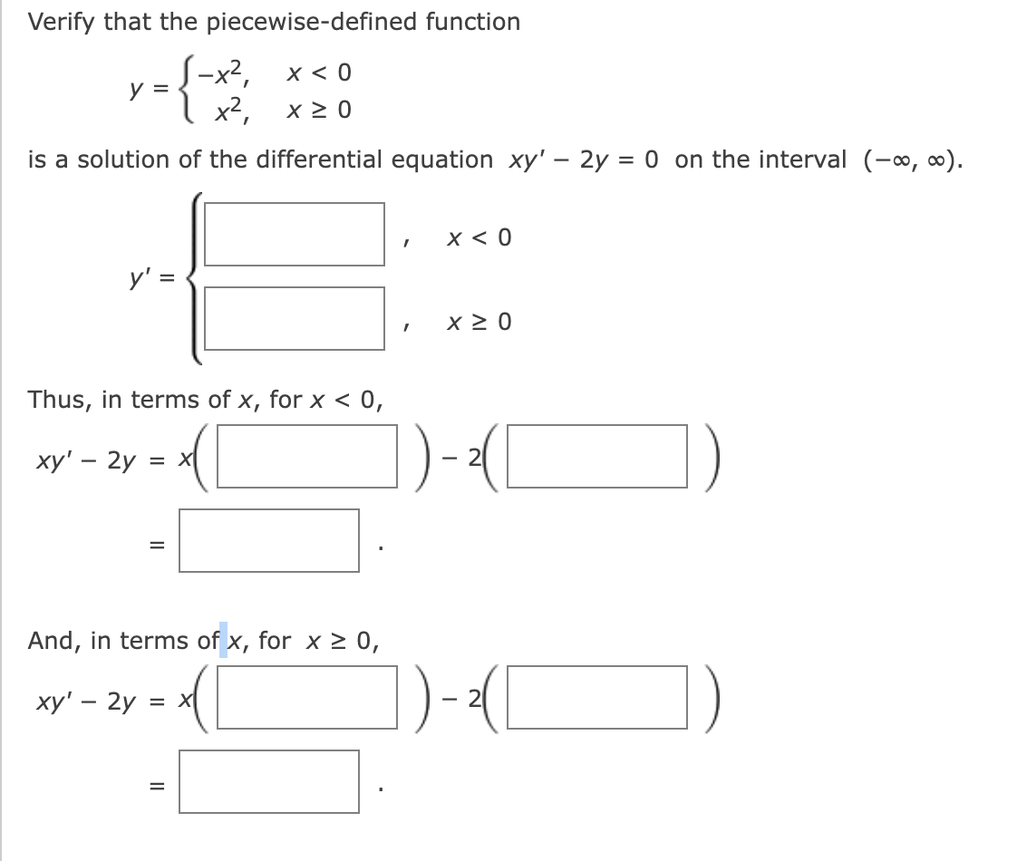 Verify that the piecewise-defined | Chegg.com