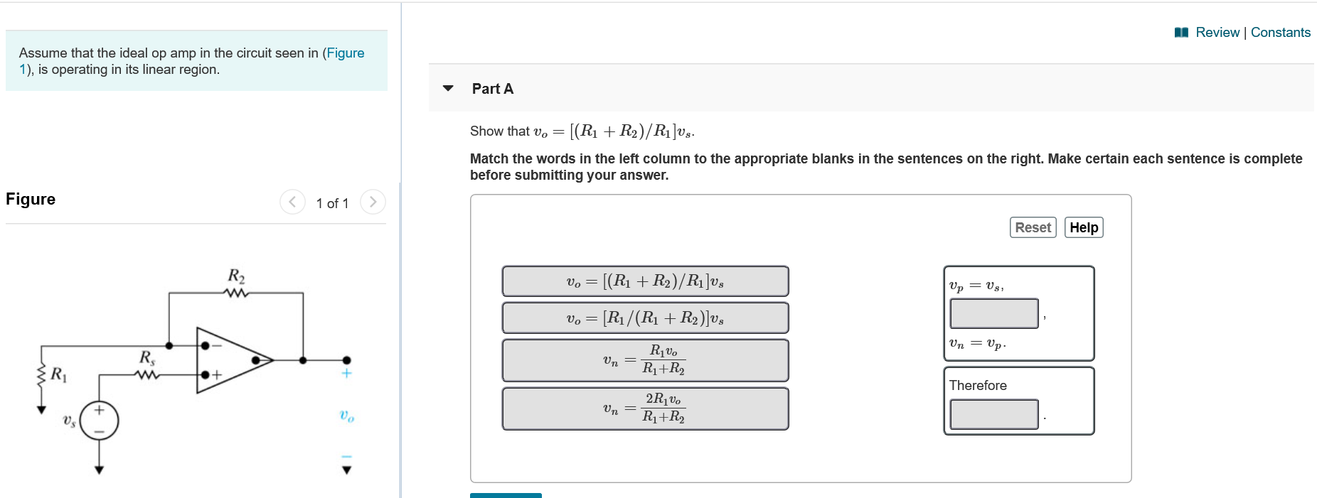 Solved n Review Constants Assume that the ideal op amp in | Chegg.com