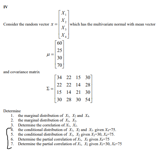 Solved IV Consider the random vector x = X, which has the | Chegg.com