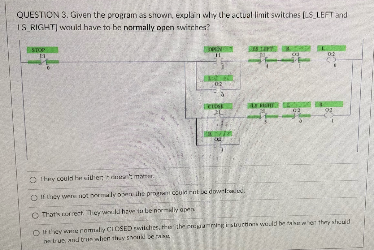 Solved QUESTION 3. Given the program as shown, explain why | Chegg.com