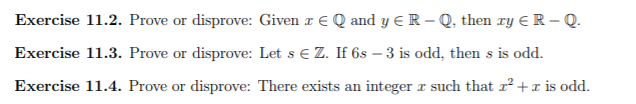 Solved Exercise 11.2. Prove or disprove: Given 1 € Q and y | Chegg.com