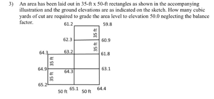 Solved An area has been laid out in 35-ft x 50-ft rectangles | Chegg.com