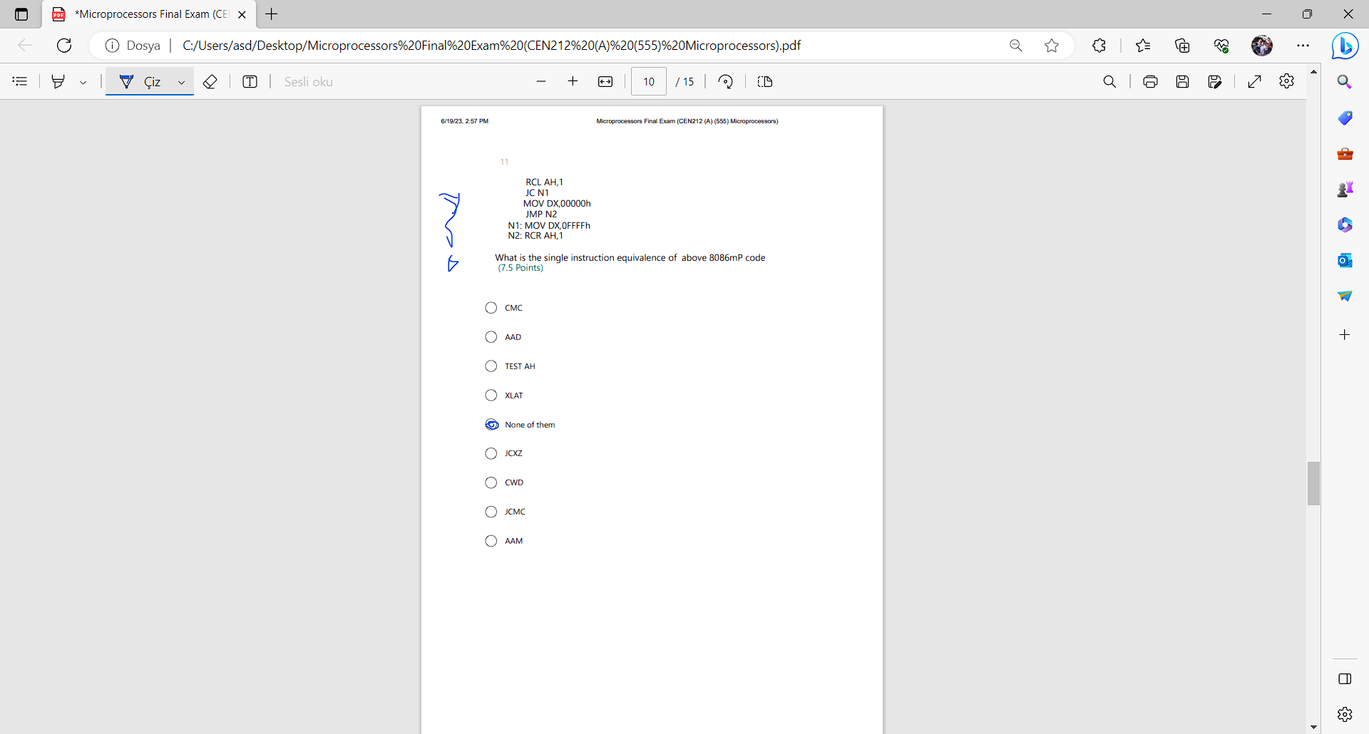 Solved 6/19/23,2:57 PM Microprocessors Fingl Exam (CEN212 | Chegg.com