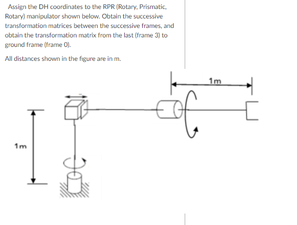 Solved Assign the DH coordinates to the RPR (Rotary, | Chegg.com