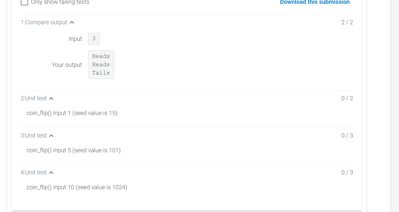 Solved Define a function named coin_flip that returns | Chegg.com