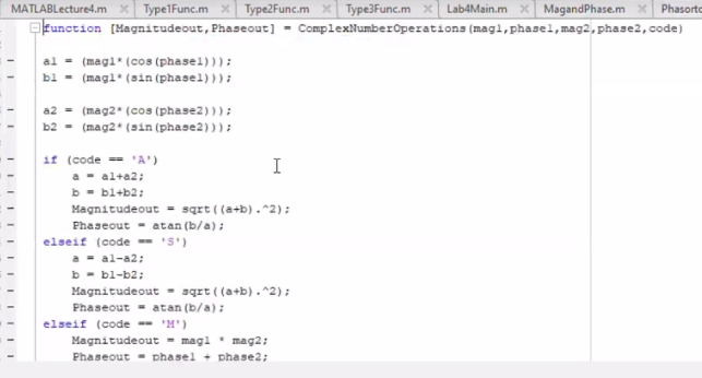 Solved FILE EDIT M 1 NAVIGATE BREAKPOINTS MATLABLecture4.m x | Chegg.com