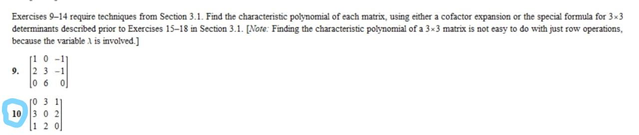 Solved Exercises 9-14 require techniques from Section 3.1. | Chegg.com Solved Exercises 9-14 require techniques from Section 3.1. | Chegg.com