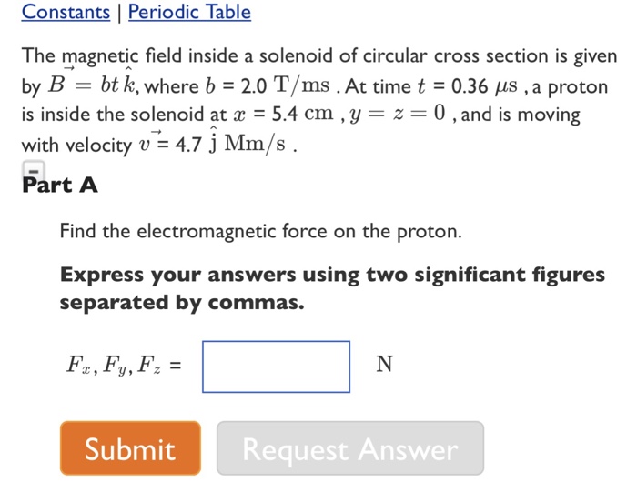 Solved Constants | Periodic Table The magnetic field inside | Chegg.com