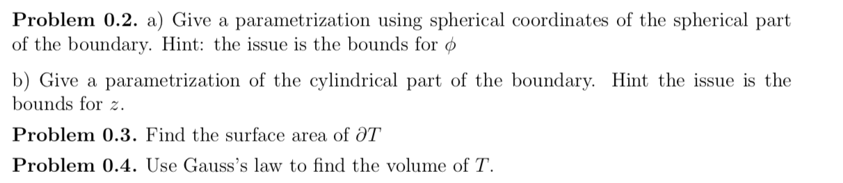 Solved Problem 02 A Give A Parametrization Using 5527