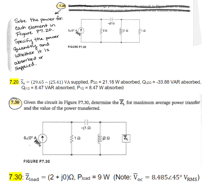 Solved 7.20) Solve the power for each element in figure | Chegg.com