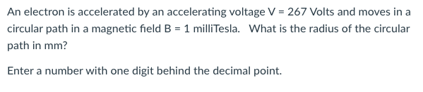Solved An electron is accelerated by an accelerating voltage | Chegg.com