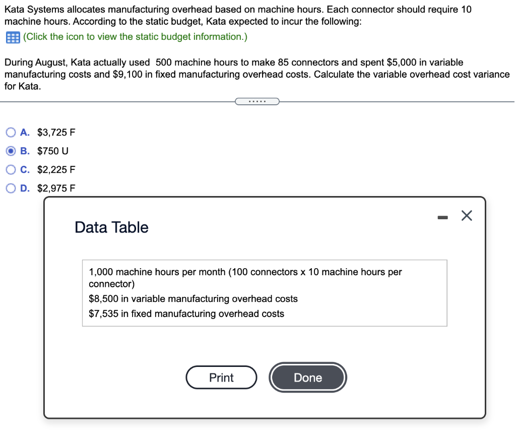 Solved Kata Systems allocates manufacturing overhead based | Chegg.com