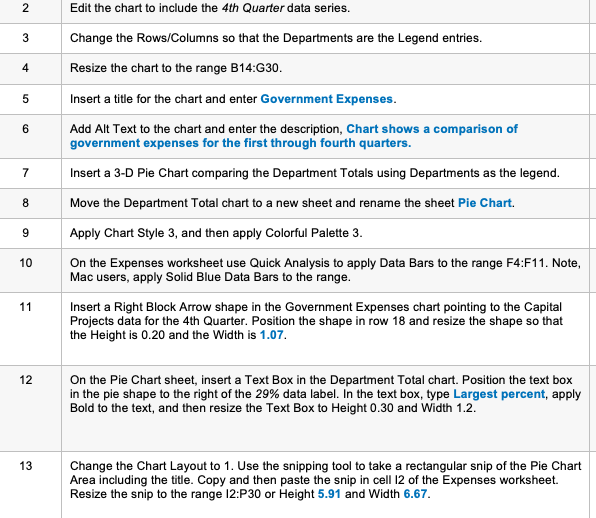 2 Edit the chart to include the 4th Quarter data | Chegg.com
