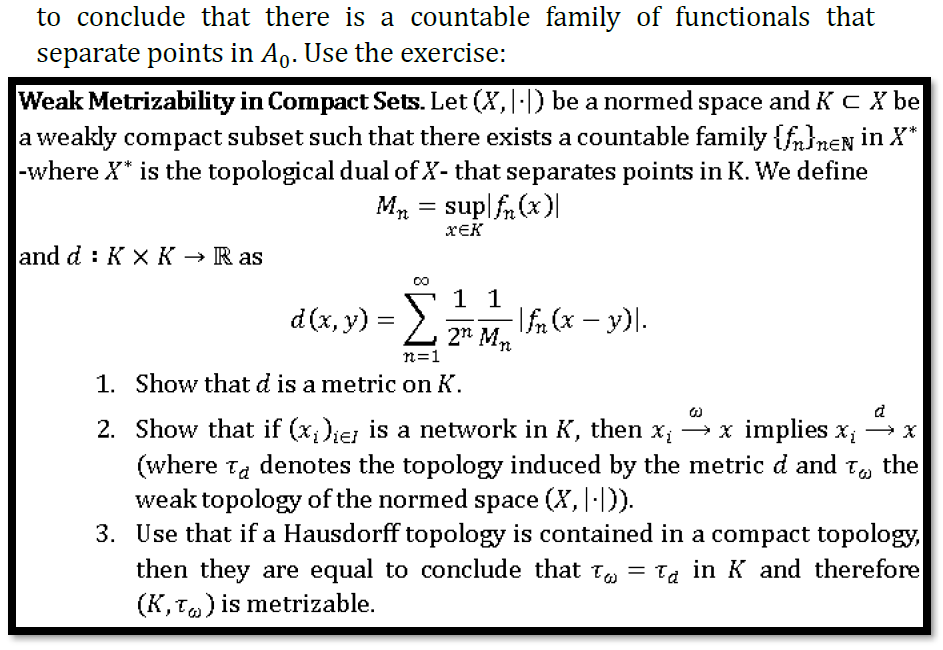 Solved THIS IS FUNCTIONAL ANALYSIS. WEAK TOPOLOGY AND WEAK | Chegg.com