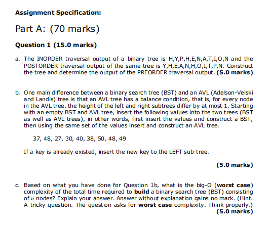 Solved Part A: (70 marks) Question 1 (15.0 marks) a. The | Chegg.com Solved Part A: (70 marks) Question 1 (15.0 marks) a. The | Chegg.com