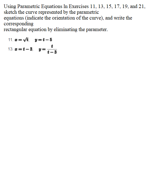 Solved Using Parametric Equations In Exercises | Chegg.com