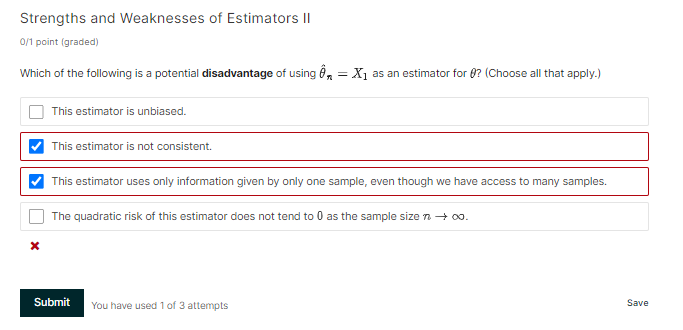 Solved Strengths and Weaknesses of Estimators IIWhich of the | Chegg.com