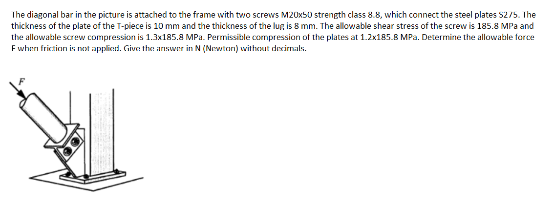 Solved The diagonal bar in the picture is attached to the | Chegg.com