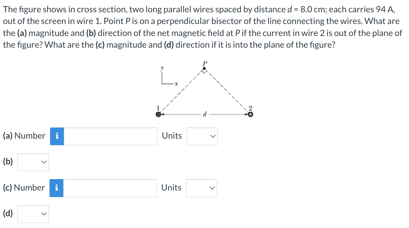 Solved The Figure Shows In Cross Section Two Long