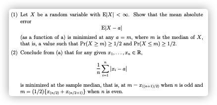 Solved (1) Let X be a random variable with EX