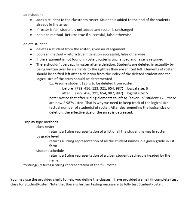 Solved PROGRAM MUST BE WRITTEN IN JAVA! -CLASS DESIGN | Chegg.com