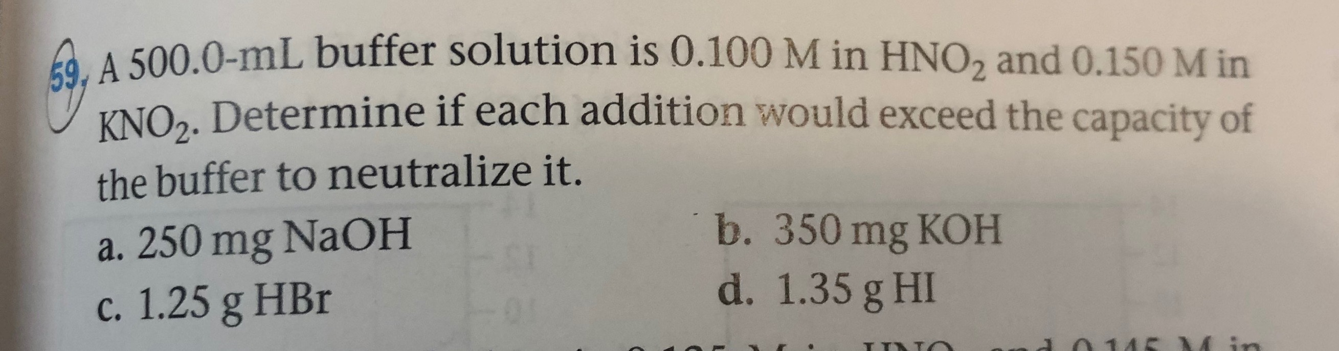 Solved A A 500.0-mL buffer solution is 0.100 M in HNO2 and | Chegg.com