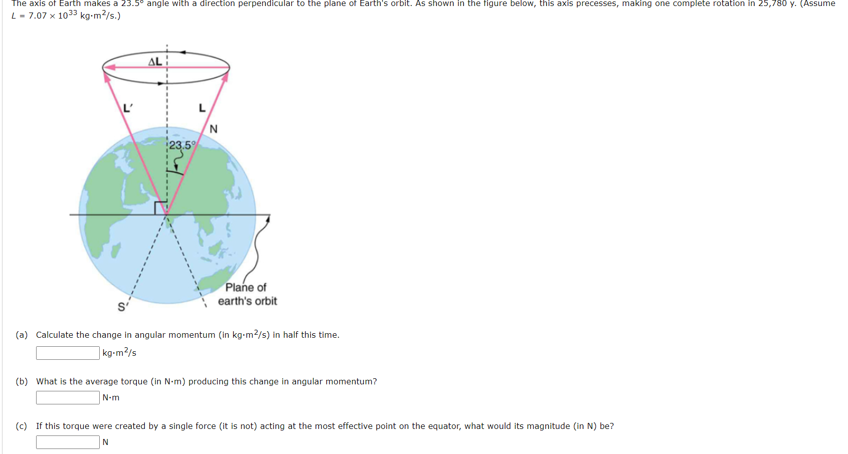 Solved The axis of Earth makes a 23.5° angle with a | Chegg.com
