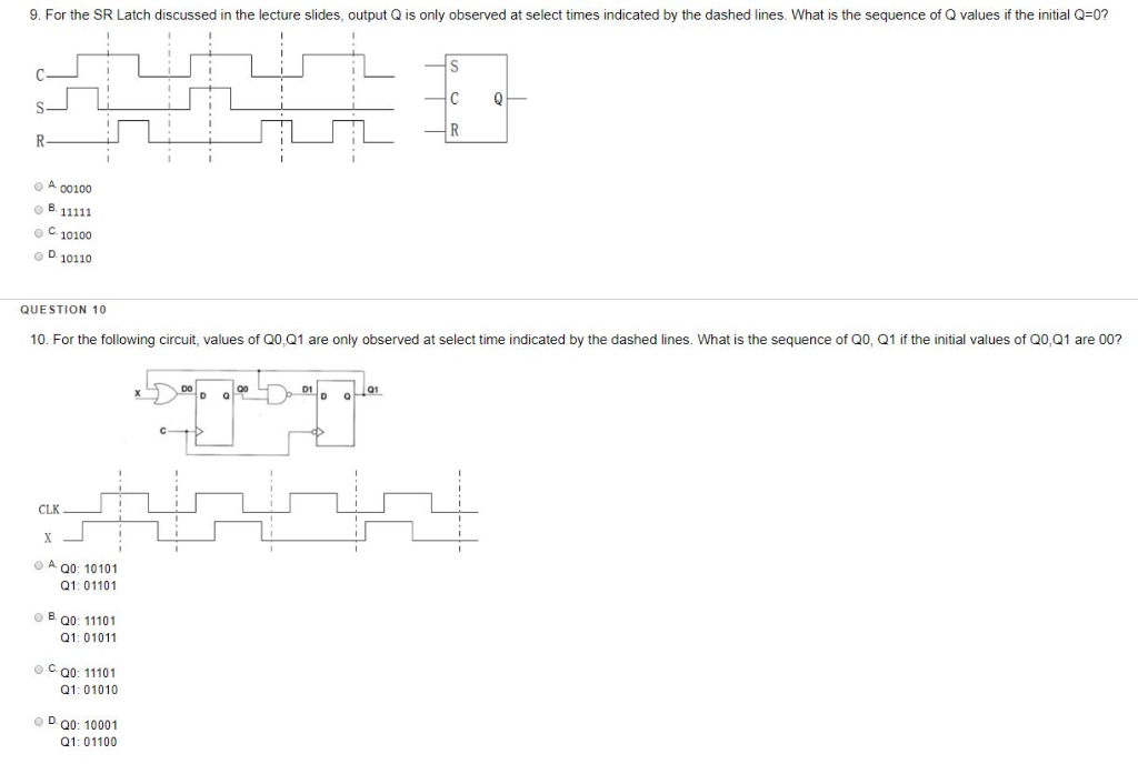 Solved 9. For the SR Latch discussed in the lecture slides, | Chegg.com