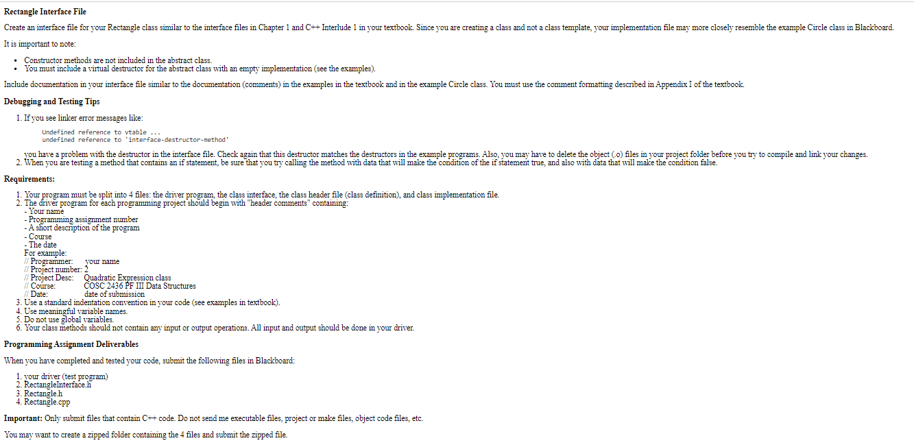 Solved Note that you will not use a class template for this | Chegg.com