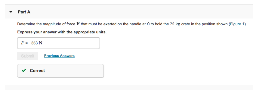Solved Part A Determine The Magnitude Of Force F That Must