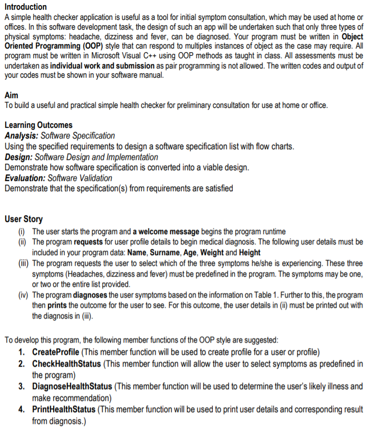 Solved Introduction A simple health checker application is | Chegg.com