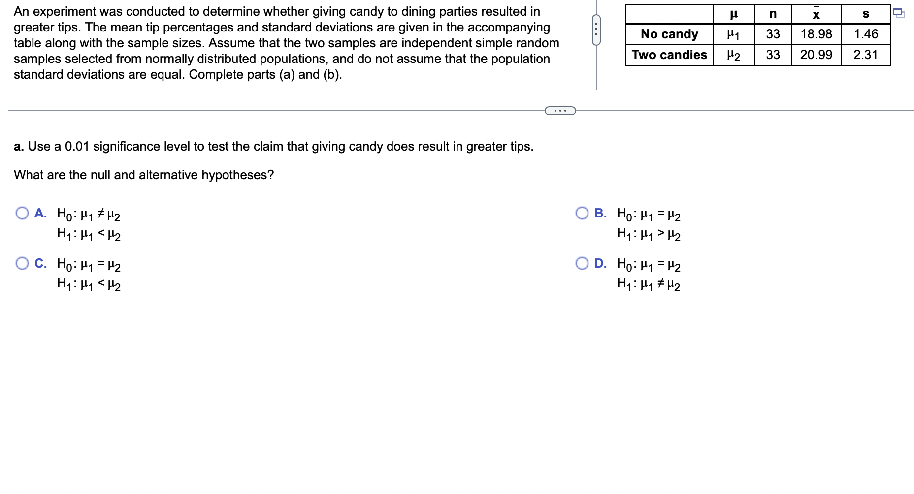 Solved An experiment was conducted to determine whether | Chegg.com
