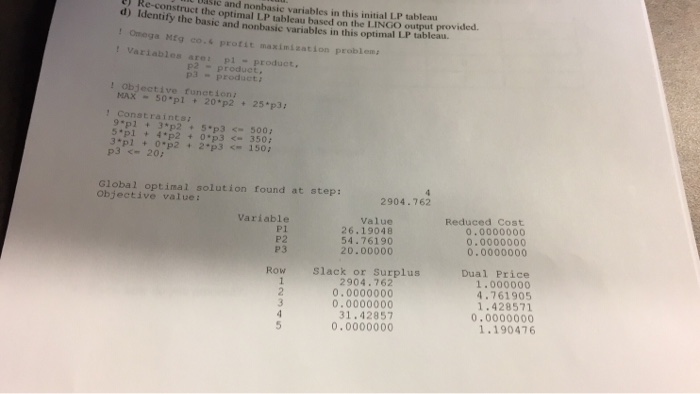 Solved Problem IV. 6 with Pae is the LINGO input and output | Chegg.com