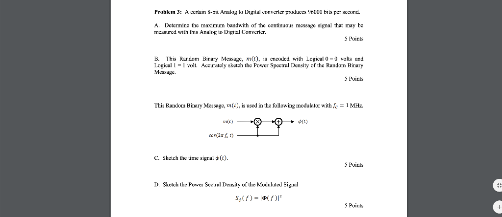Solved Problem 3: A certain 8-bit Analog to Digital | Chegg.com