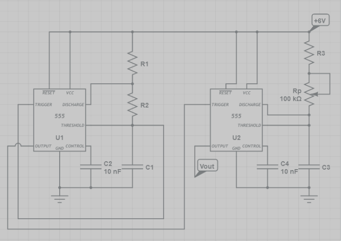Solved The circuit shown below uses two 555 timers to create | Chegg.com