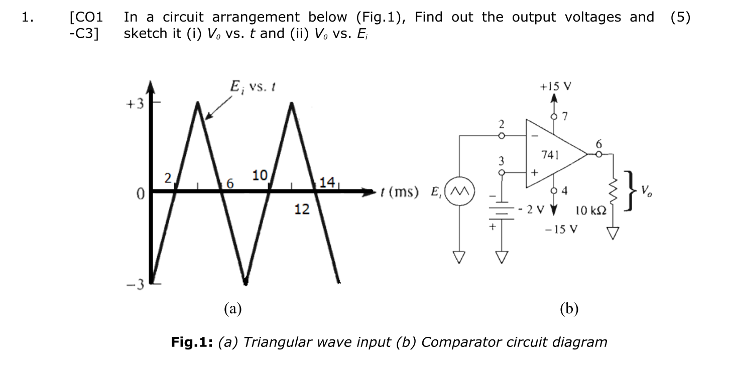 Solved 1. [C01 -C3] In a circuit arrangement below (Fig. 1), | Chegg.com