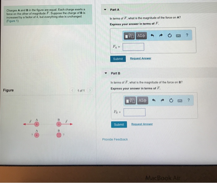 Solved Charges A and B in the figure are equal. Each charge | Chegg.com