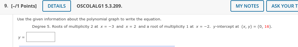 Solved Use the given information about the polynomial graph | Chegg.com