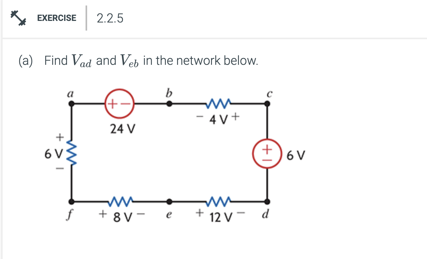 Solved (a) Find Vad and Veb in the network below. | Chegg.com